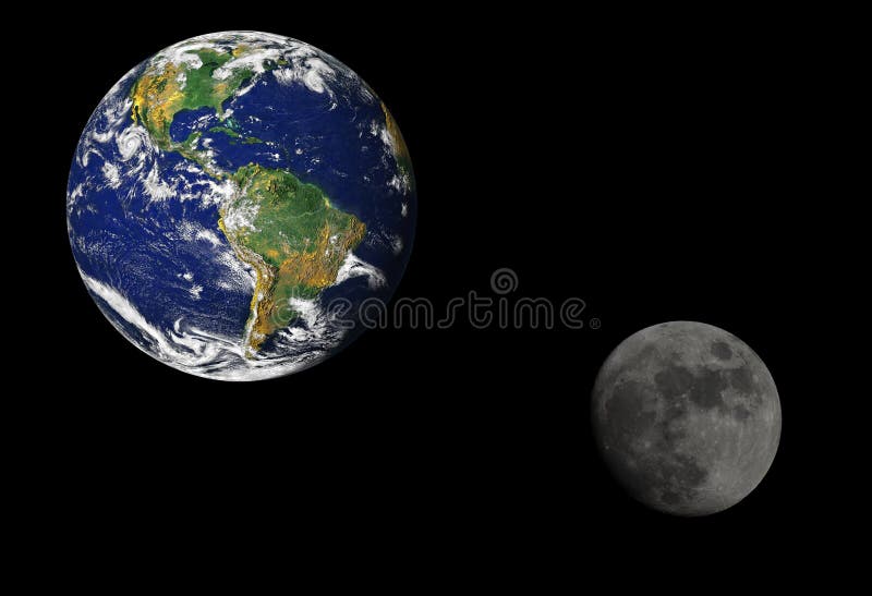 Terra e Lua foto de stock. Imagem de planeta, deserto - 14458570