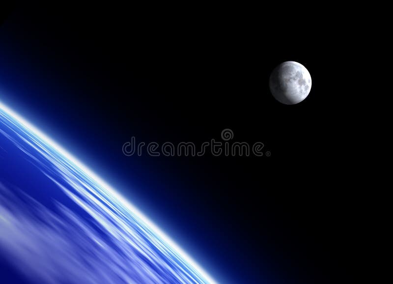 Terra e Lua ilustração stock. Ilustração de planeta, viagem - 1817009