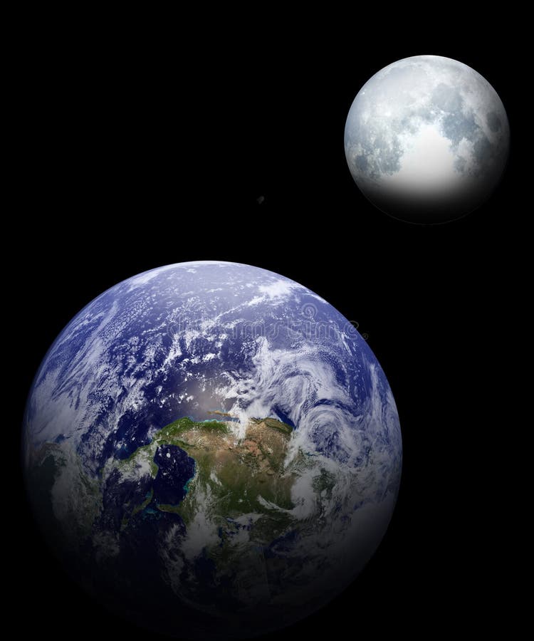 Terra e lua ilustração stock. Ilustração de mundo, astronomia - 2585433