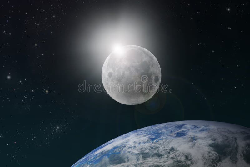 Terra e lua ilustração stock. Ilustração de ciência, redondo - 29000216