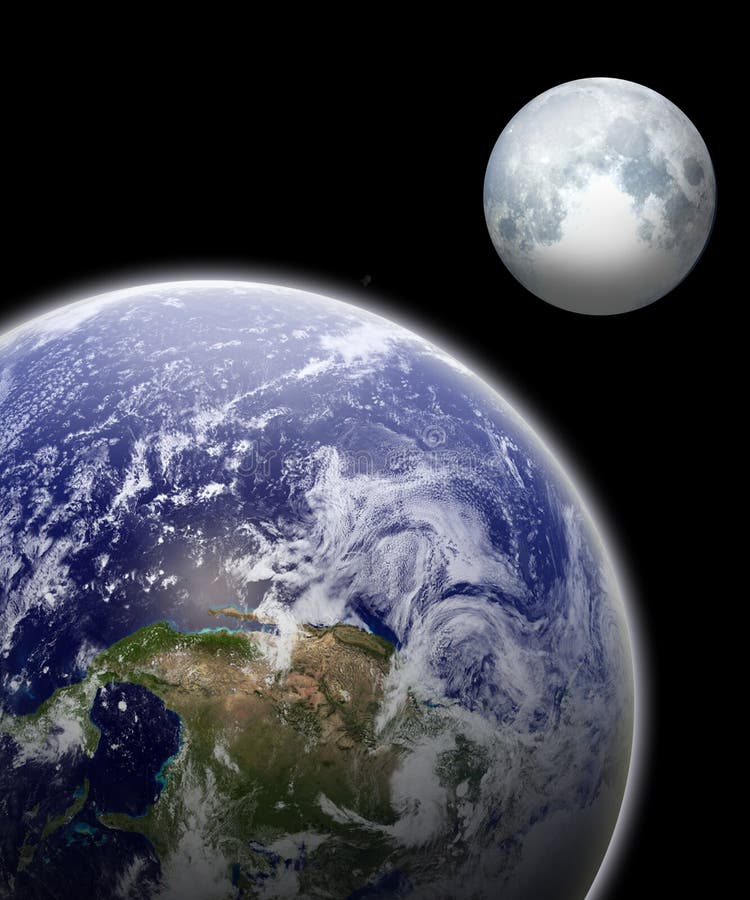 Terra e lua ilustração stock. Ilustração de orbital, astronomia - 2950716