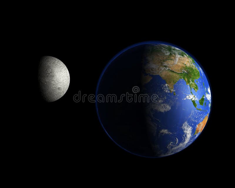 Terra e lua foto de stock. Imagem de computador, projeto - 34917524