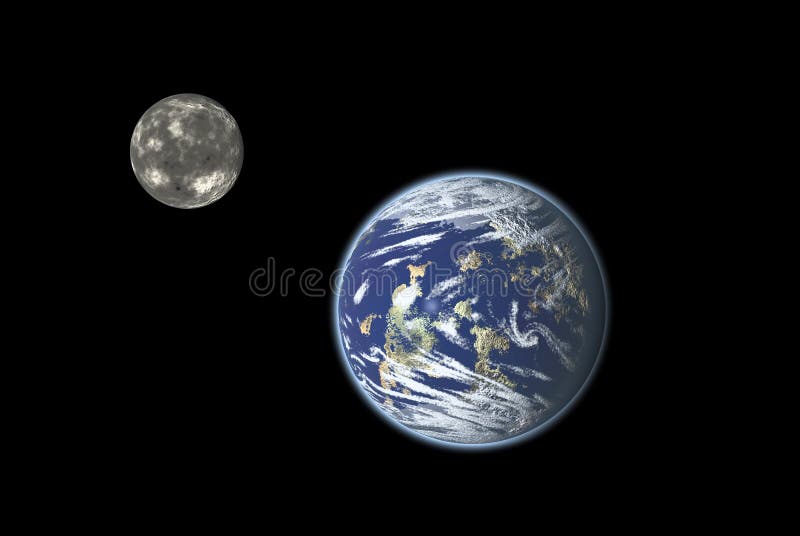 Terra e lua ilustração stock. Ilustração de global, sunset - 3640636