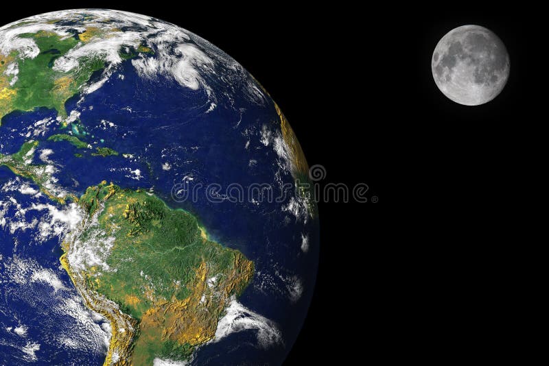 Terra e lua foto de stock. Imagem de iluminado, planeta - 6677698