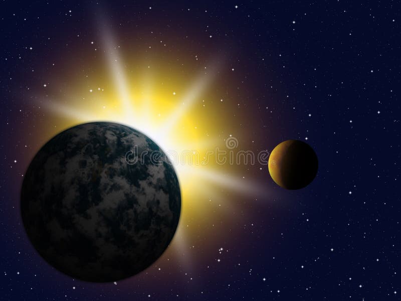 Terra e lua do planeta ilustração stock. Ilustração de astronômico ...