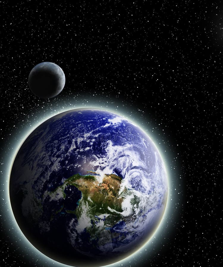 Terra e luna illustrazione di stock. Illustrazione di abbronzatura ...