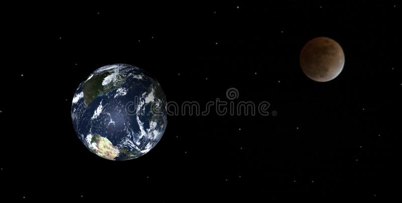 Terra e luna fotografia stock. Immagine di cratere, luna - 4368876