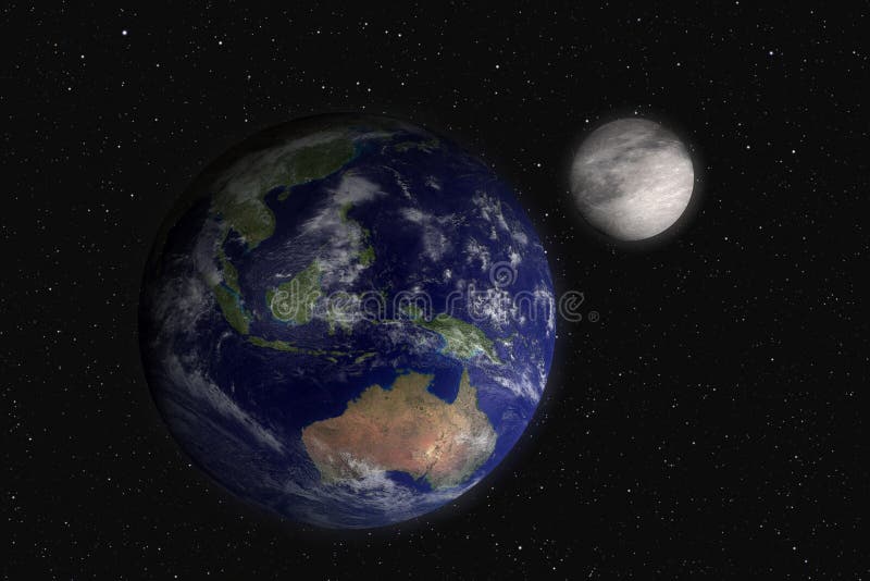 Terra e luna illustrazione di stock. Illustrazione di vuoto - 8631416