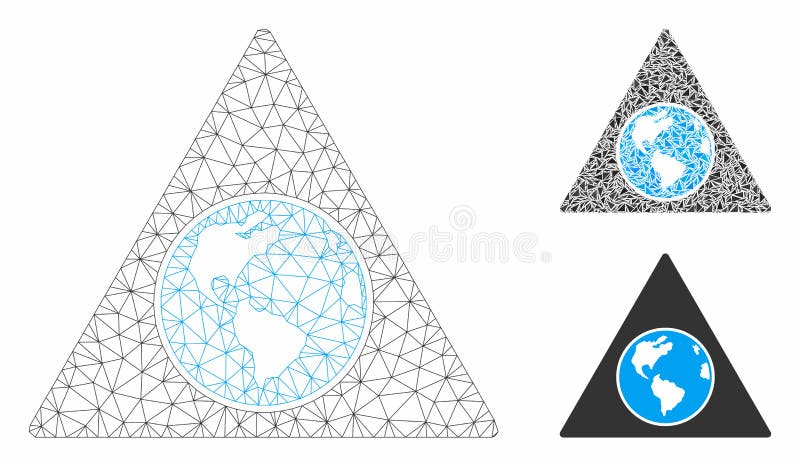 Terra Triangle Vector Mesh Carcass Model And Triangle Mosaic Icon Stock Vector Illustration Of