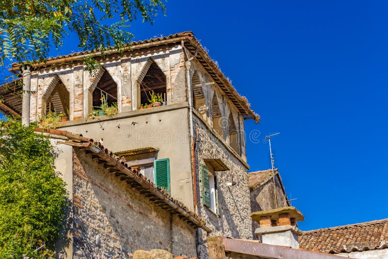 Terrace of ancient house stock image. Image of medieval - 78431869