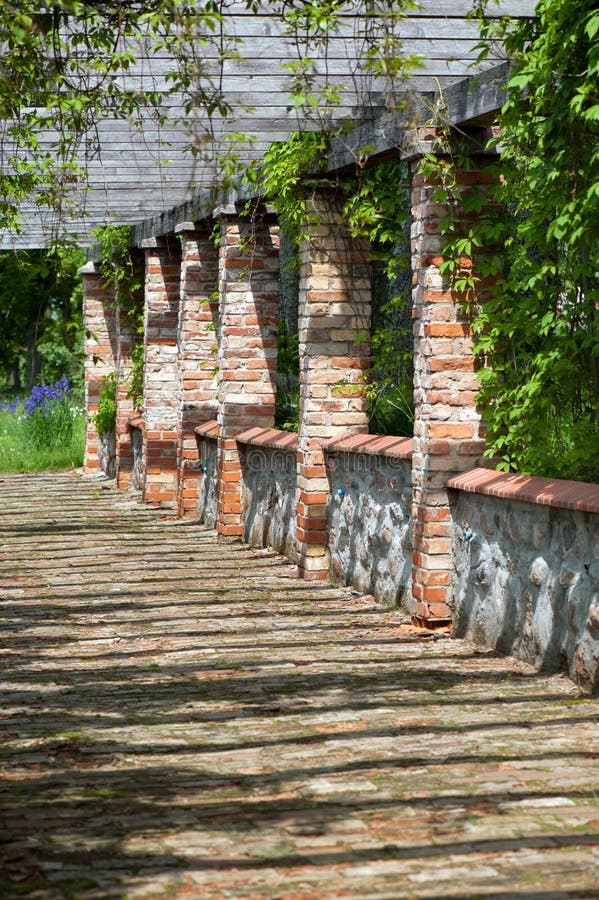 Terrace of a brick house stock photo. Image of natural - 34716442