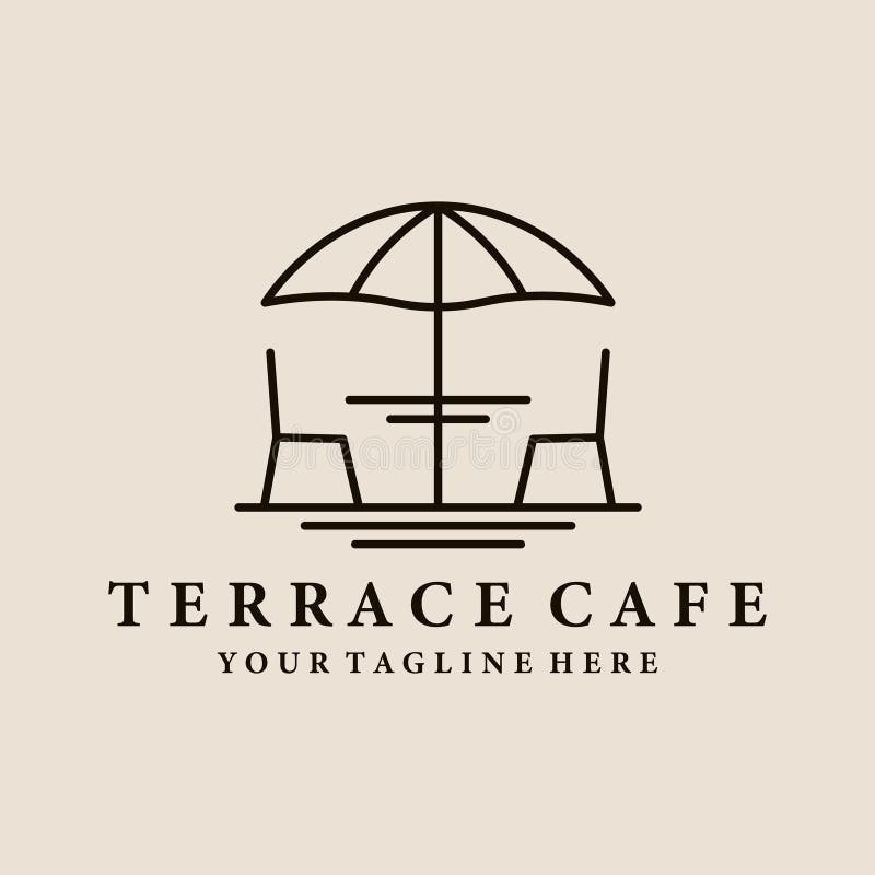 Terrace Cafe Art Logo, Icon and Symbol, Vector Illustration Design ...