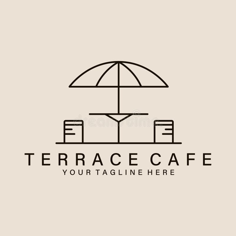 Terrace Cafe Art Logo, Icon and Symbol, Vector Illustration Stock ...