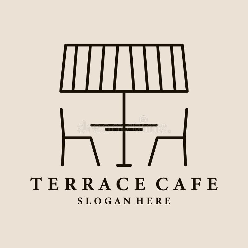 Terrace Cafe Art Logo, Icon and Symbol, Vector Illustration Stock ...