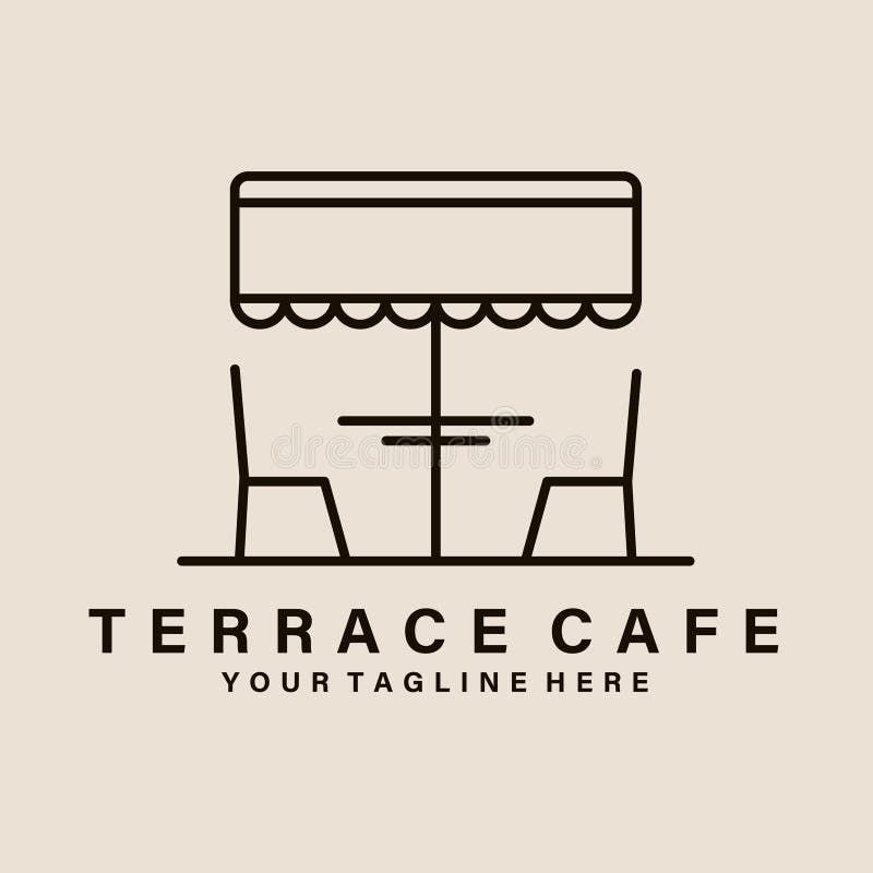 Terrace Cafe Art Logo, Icon and Symbol, Vector Illustration Stock ...
