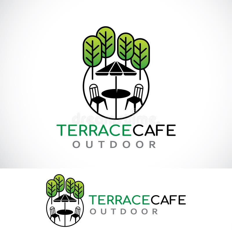 Terrace Cafe Logo Design Template Stock Vector - Illustration of ...