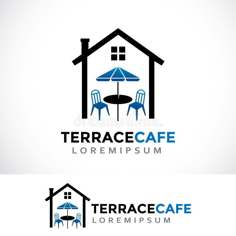 Terrace Cafe Logo Design Template Stock Vector - Illustration of ...