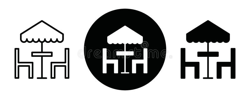 Terrace Cafe Outline Icon Collection or Set. Terrace Cafe Thin Vector ...