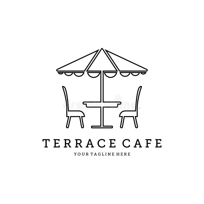 Terrace Cafe Vector Minimalist Logo Illustration Design Stock Vector ...