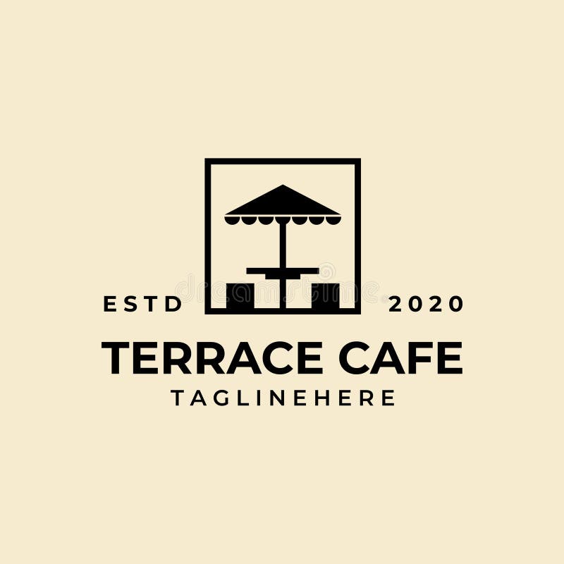 Terrace Cafe Vintage Badge Logo Vector Illustration Design Stock Vector ...