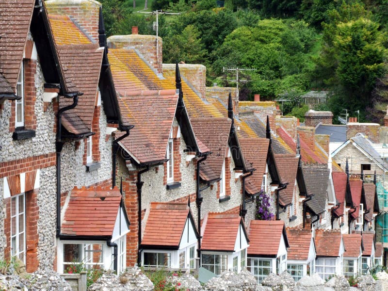 Terrace Cottage Roof tops stock image. Image of english - 5951911