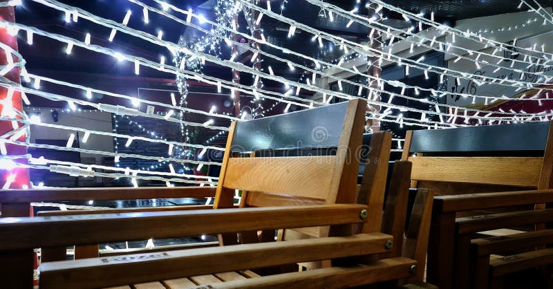 Terrace full of led lights stock image. Image of terrace - 271087955