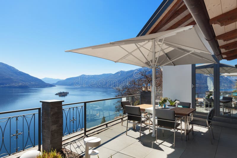 Terrace of house stock photo. Image of table, scenery - 72938102