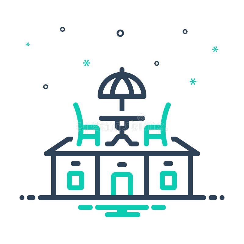 Mix Icon for Terrace, Restaurant and Cafeteria Stock Vector ...