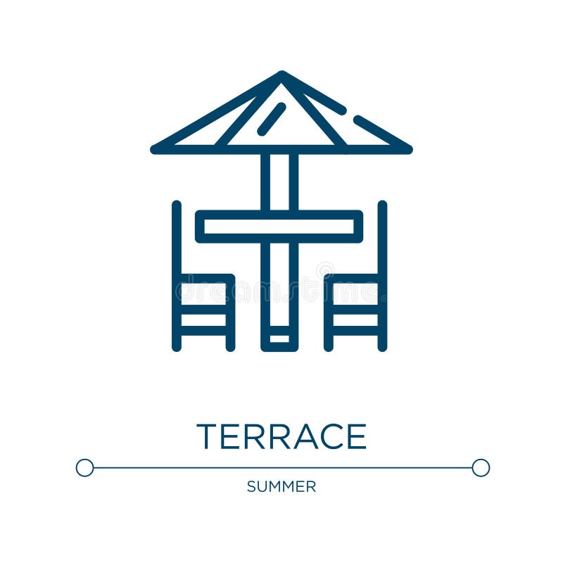 Terrace Icon. Linear Vector Illustration from Summer Collection ...