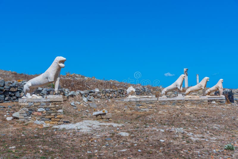 Naxian Lion Statue on the Terrace of the Lions on the Greek Island of ...