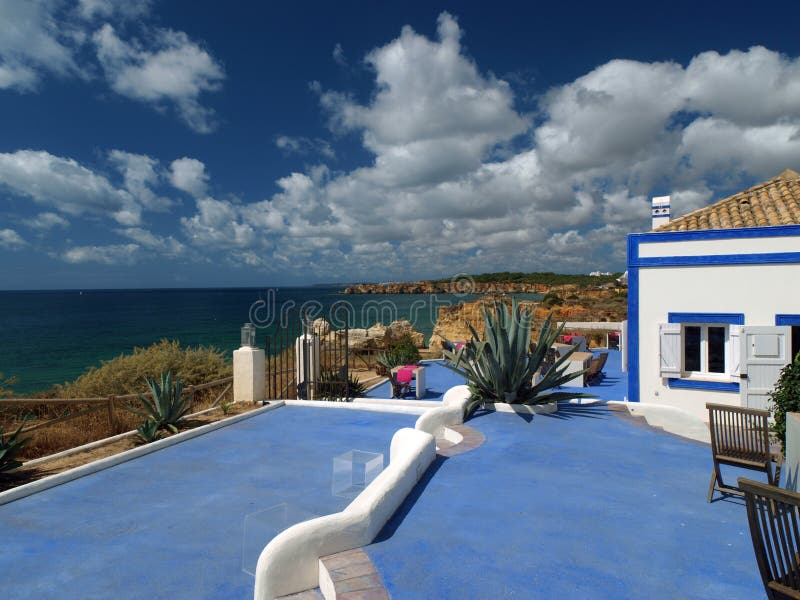 Terrace Overlooking the Beautiful Beach Stock Image - Image of beach ...