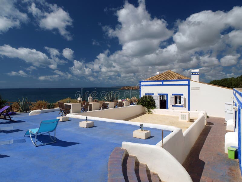 Terrace Overlooking the Beautiful Beach Stock Image - Image of matrinha ...