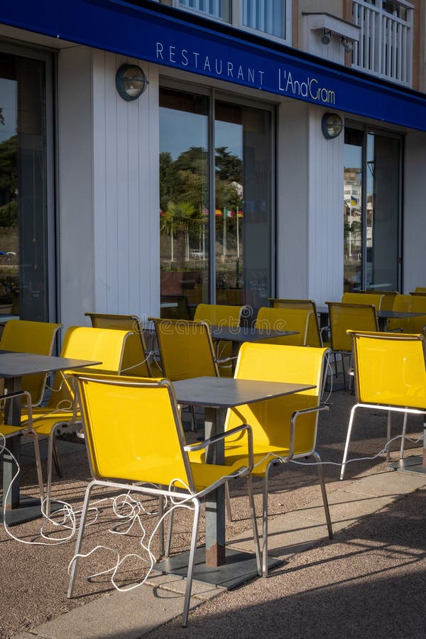 Terrace of a Restaurant with Table and Seat in Pornic Editorial Stock ...