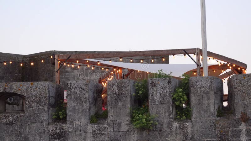 Terrace of the Restaurant on the Tower of the Medieval Fortification ...