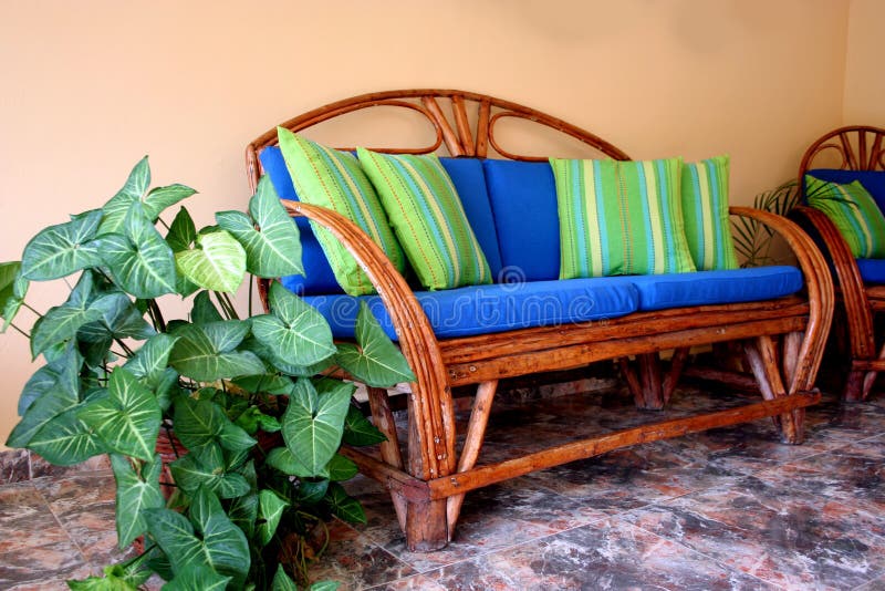 Terrace Sofa stock image. Image of seat, house, tiles - 1094075