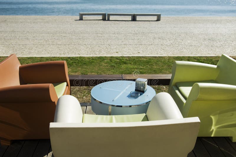 Terrace sofa and riverwalk stock photo. Image of furniture - 3736486