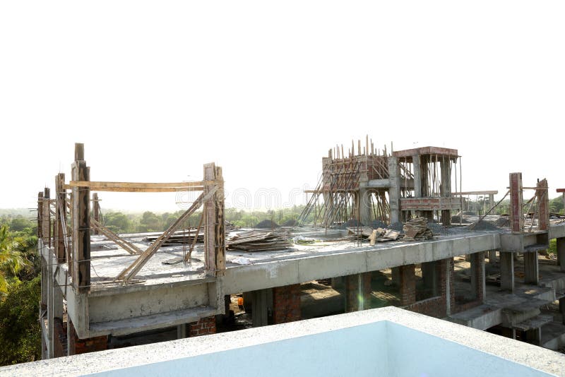 Terrace of a Under Construction Building Stock Image - Image of ...