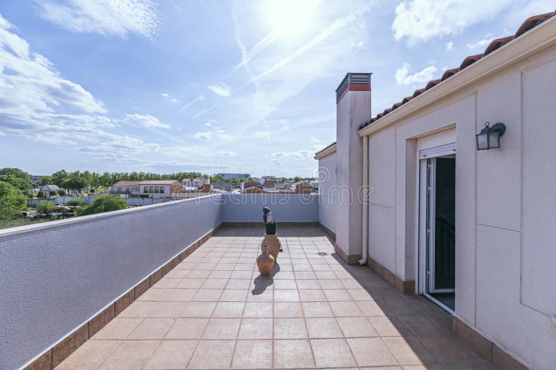 The Terrace is the Usable Flat Roof of a Building Stock Image - Image ...