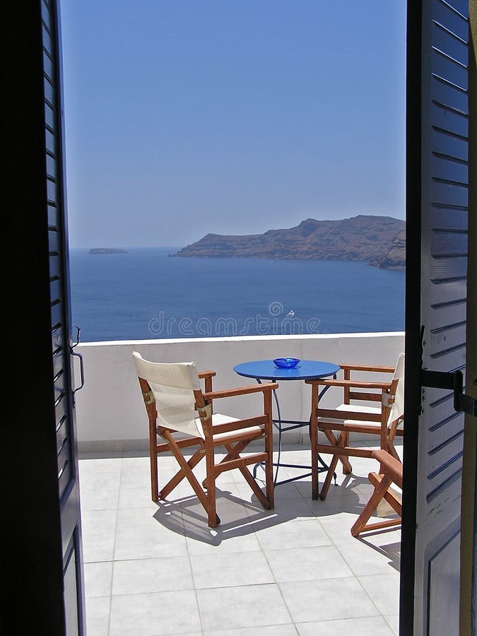 Terrace view stock image. Image of gateway, sunshade, caldera - 7862519