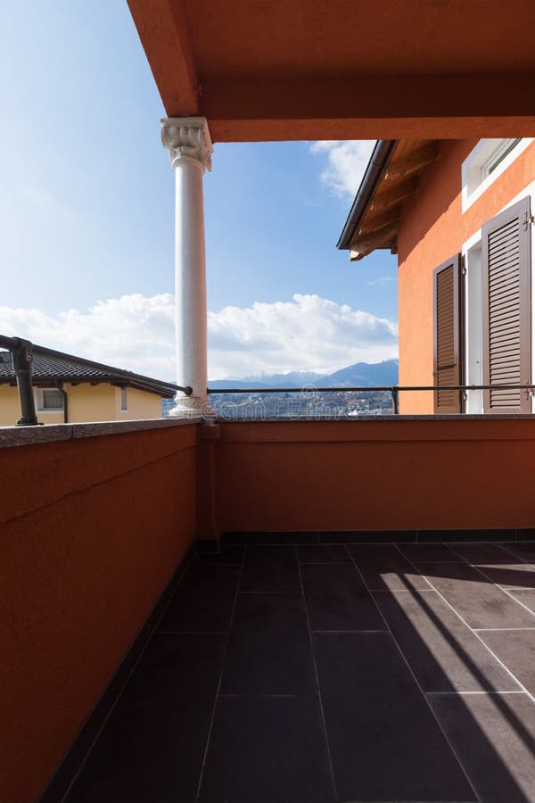 Villa with View in the House Stock Photo - Image of orange, veranda ...