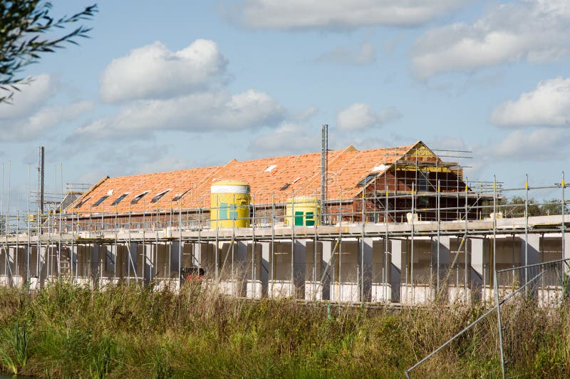 Terraced House Under Construction Stock Image - Image of site, estate ...