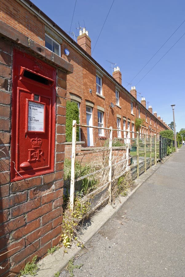 Terraced Houses with Postbox Stock Image - Image of dorset, postbox ...
