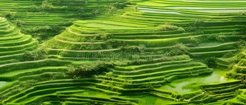 Terraced Plantation Poster Chinese Rice Fields Stock Vector ... Terraced Plantation Poster Chinese Rice Fields Stock Vector ...