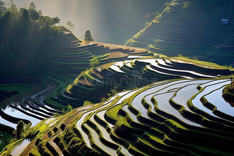Terraced Rice Fields Stock Illustrations – 317 Terraced Rice Fields ...