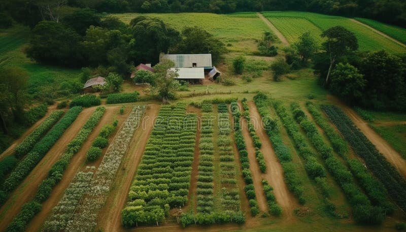 Terraced Rice Paddies in Bali, a Tranquil Scene Generated by AI Stock ...