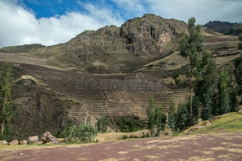 Terraces in the Hills of Peru Stock Image - Image of hills, building ...