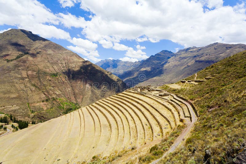 Terraces at Pisac ruins stock image. Image of sacred, landscape - 7550473