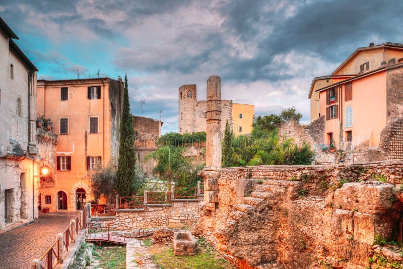 Terracina, Italy. Platform Of Sanctuary And Temple Of Jupiter Anxur ...
