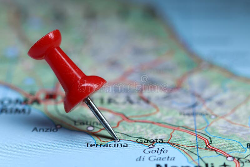 Terracina, Italy Pin on Map Stock Image - Image of earth, land: 367560215