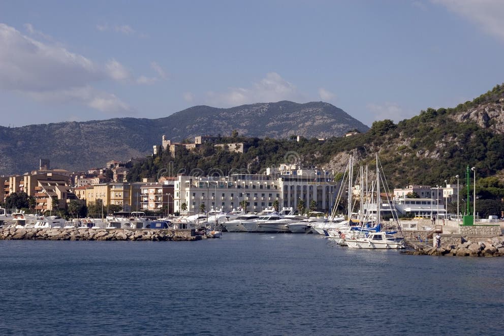 Terracina s port stock image. Image of italy, temple - 21622603